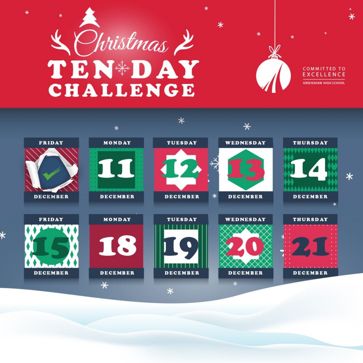 Greenshaw High School - Our Christmas ten-day challenge!